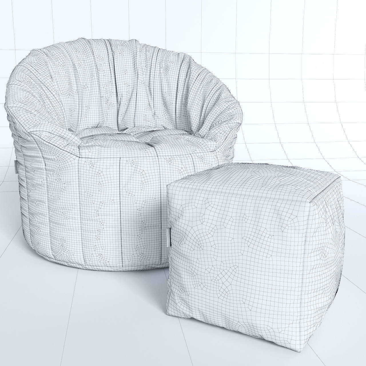 Big Joe Lumin SmartMax Fabric Chair and ottoman 3D model | CGTrader