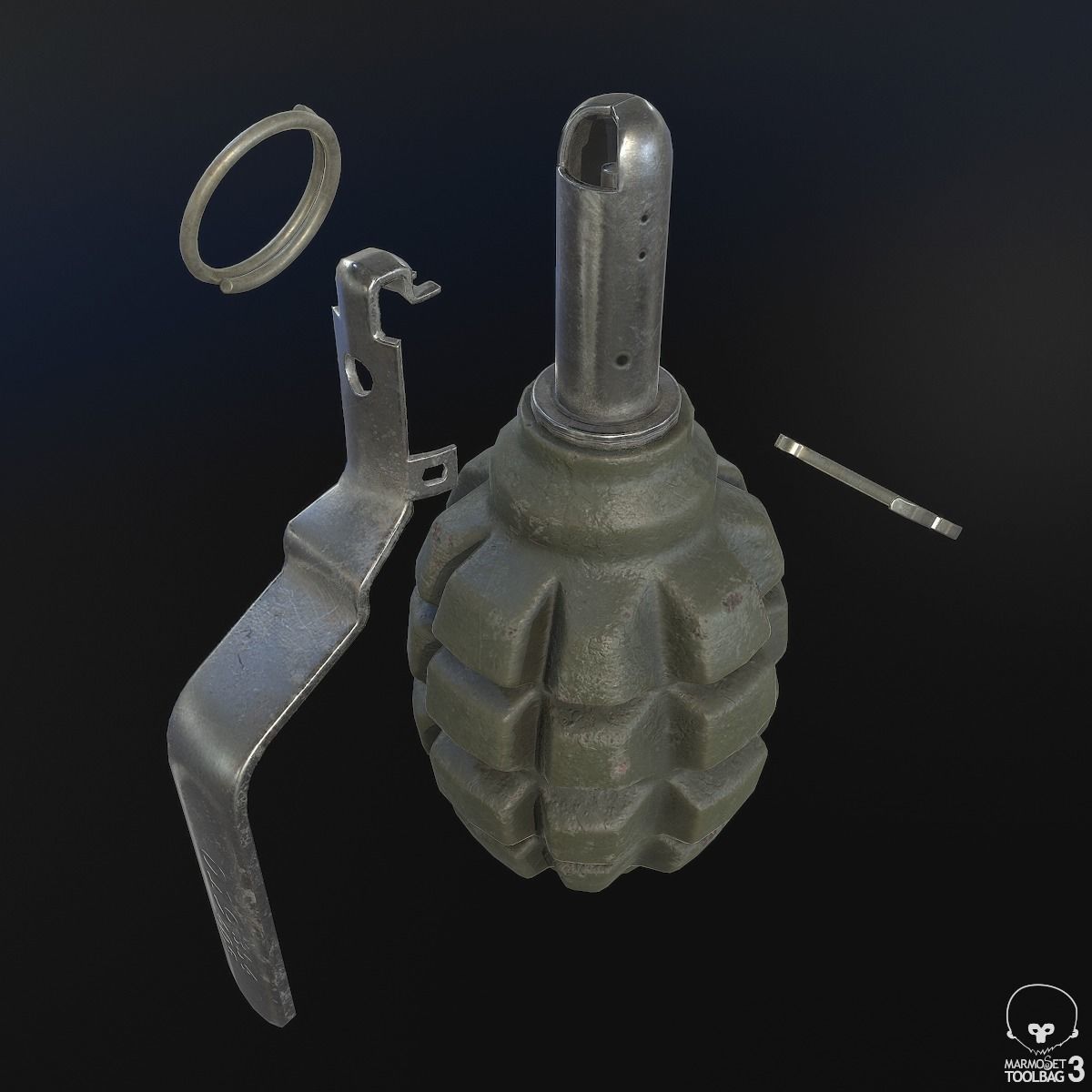 3D model Soviet F1 Grenade VR / AR / low-poly | CGTrader