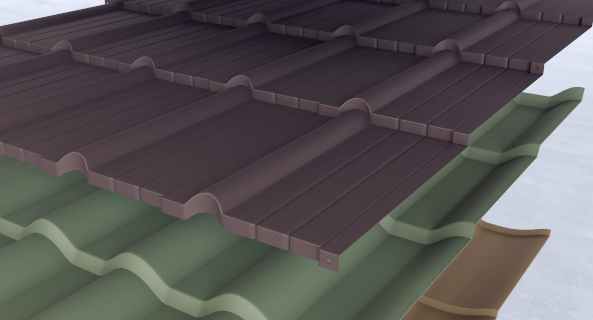 Tiling different colored tile roofs 3D model | CGTrader