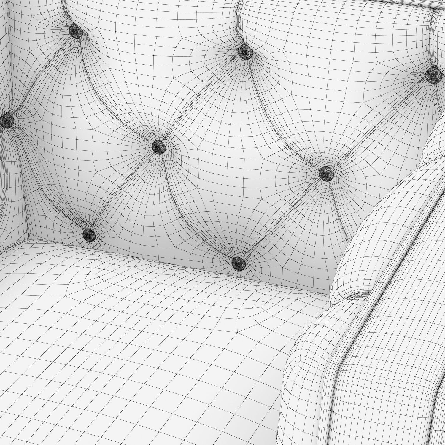 Homeline Emerson capitone armchair 3D model | CGTrader