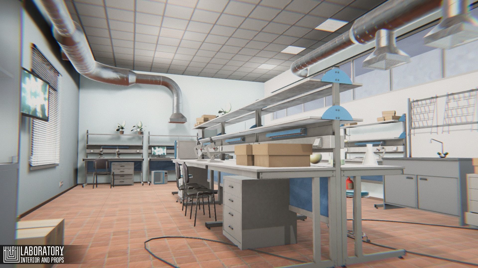 3D model Laboratory - interior and props VR / AR / low-poly | CGTrader