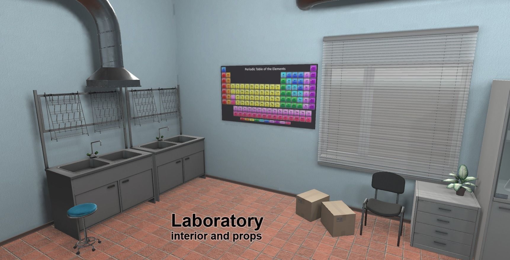 3D model Laboratory - interior and props VR / AR / low-poly | CGTrader