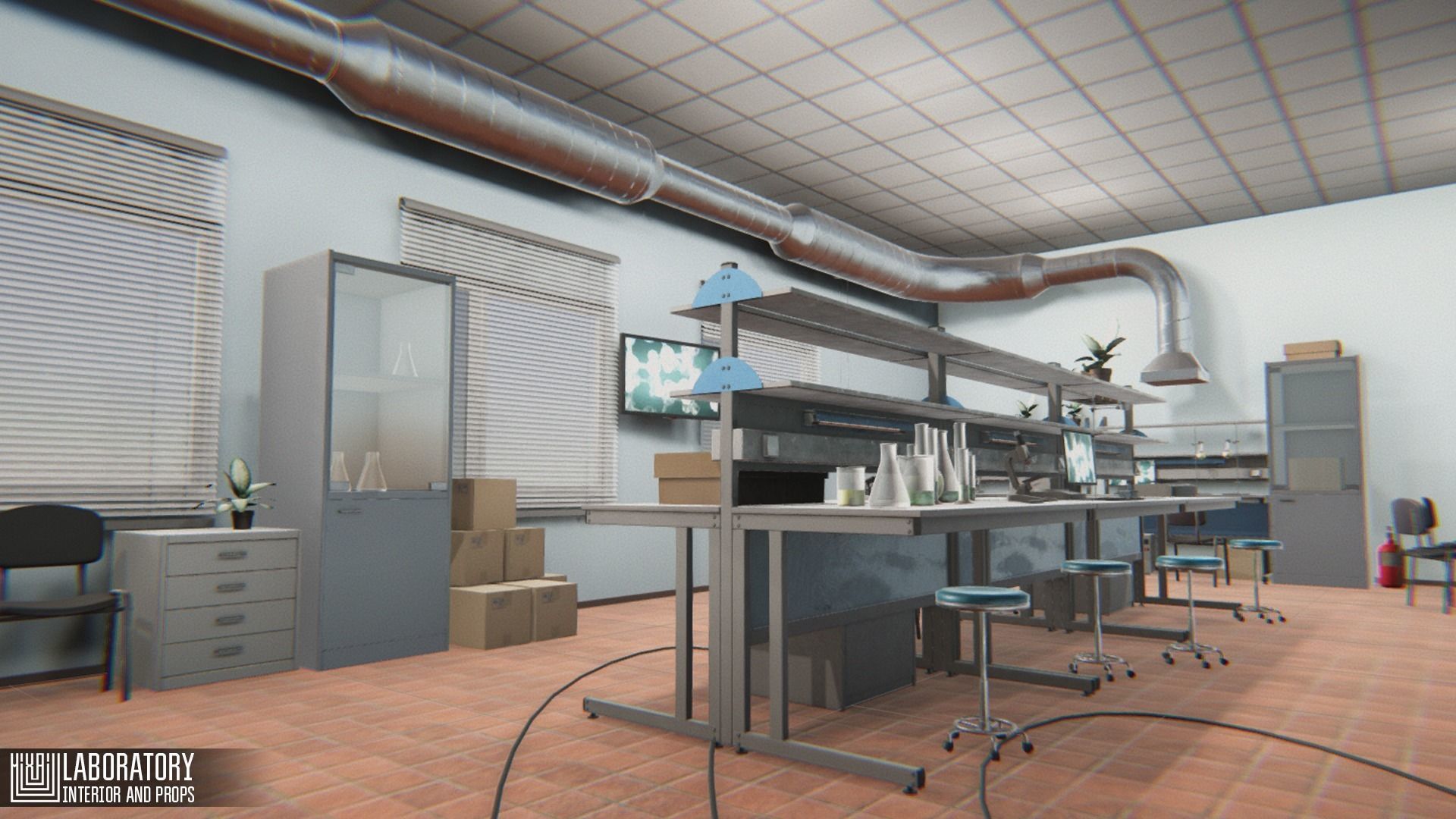 3D model Laboratory - interior and props VR / AR / low-poly | CGTrader