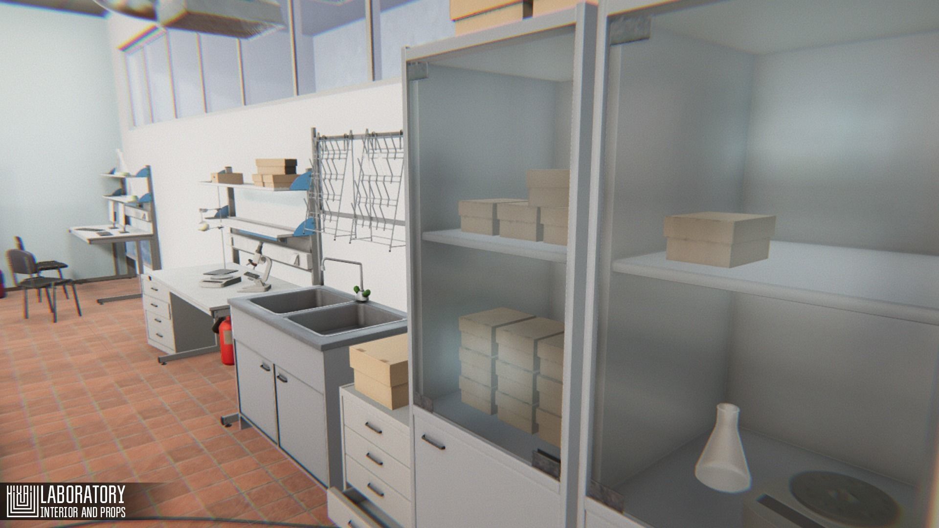 3D model Laboratory - interior and props VR / AR / low-poly | CGTrader
