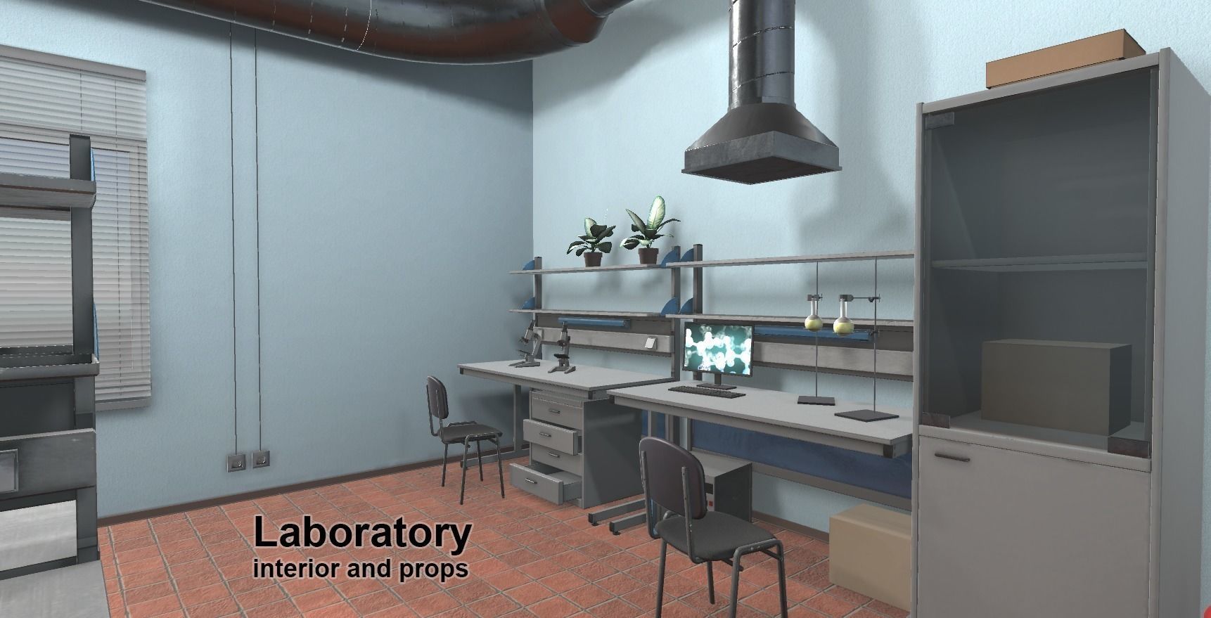 3D model Laboratory - interior and props VR / AR / low-poly | CGTrader