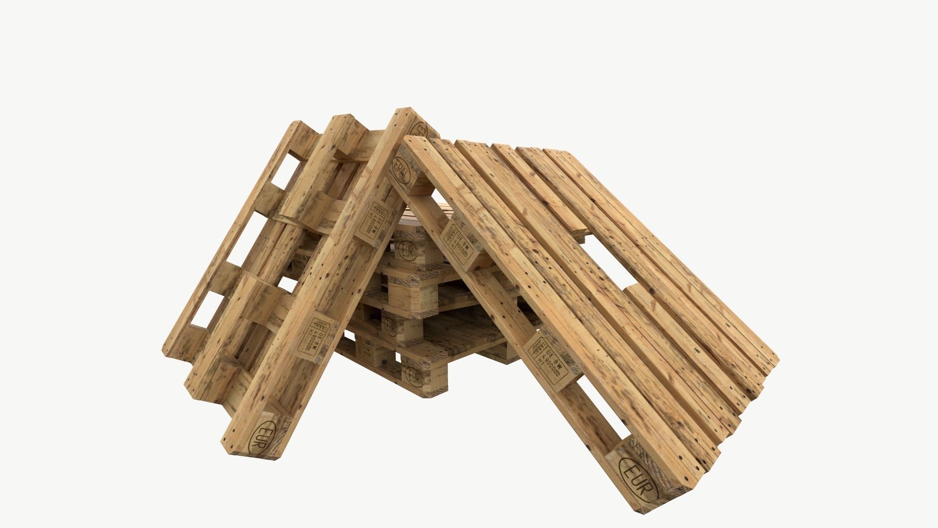 3D model pallet type industrial cp8 3 sets of texture VR / AR / low ...