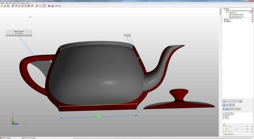 FFF 3D-printable Utah Teapot with separate... free 3D Model 3D ...