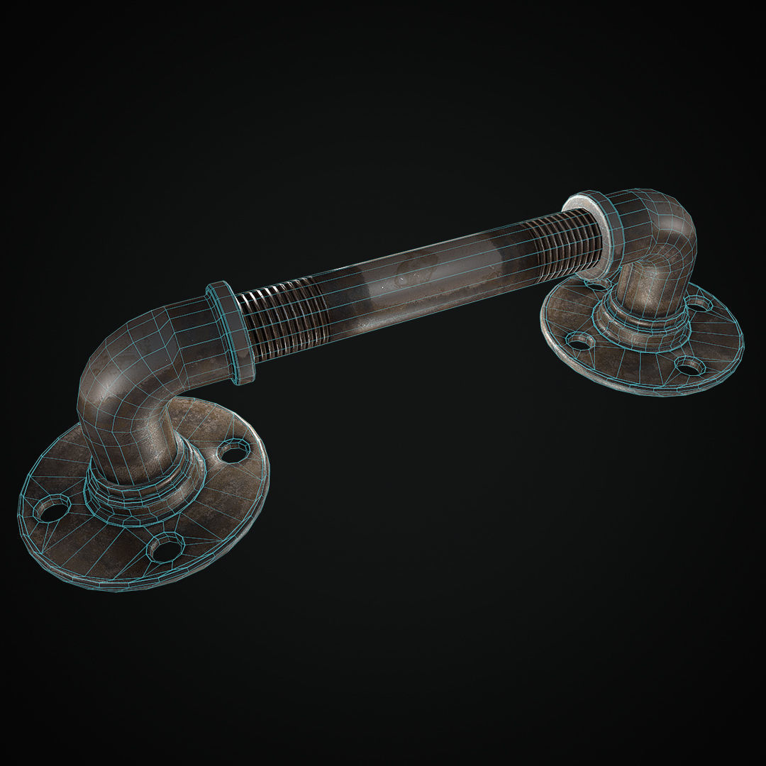 3D model Lowpoly Pipes Collection pipe with handle VR / AR / low-poly ...