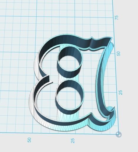 Vintage letter B cookie cutter 3D model 3D printable | CGTrader
