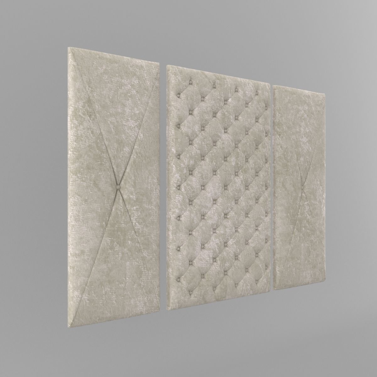 PANEL set of three velvet wall panels 3D model | CGTrader