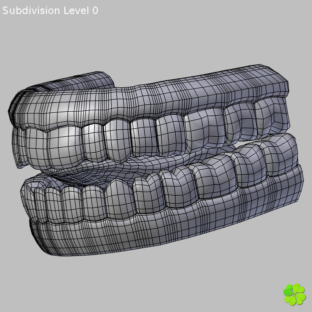 3D model Teeth and tongue rigged low poly VR / AR / low-poly rigged ...