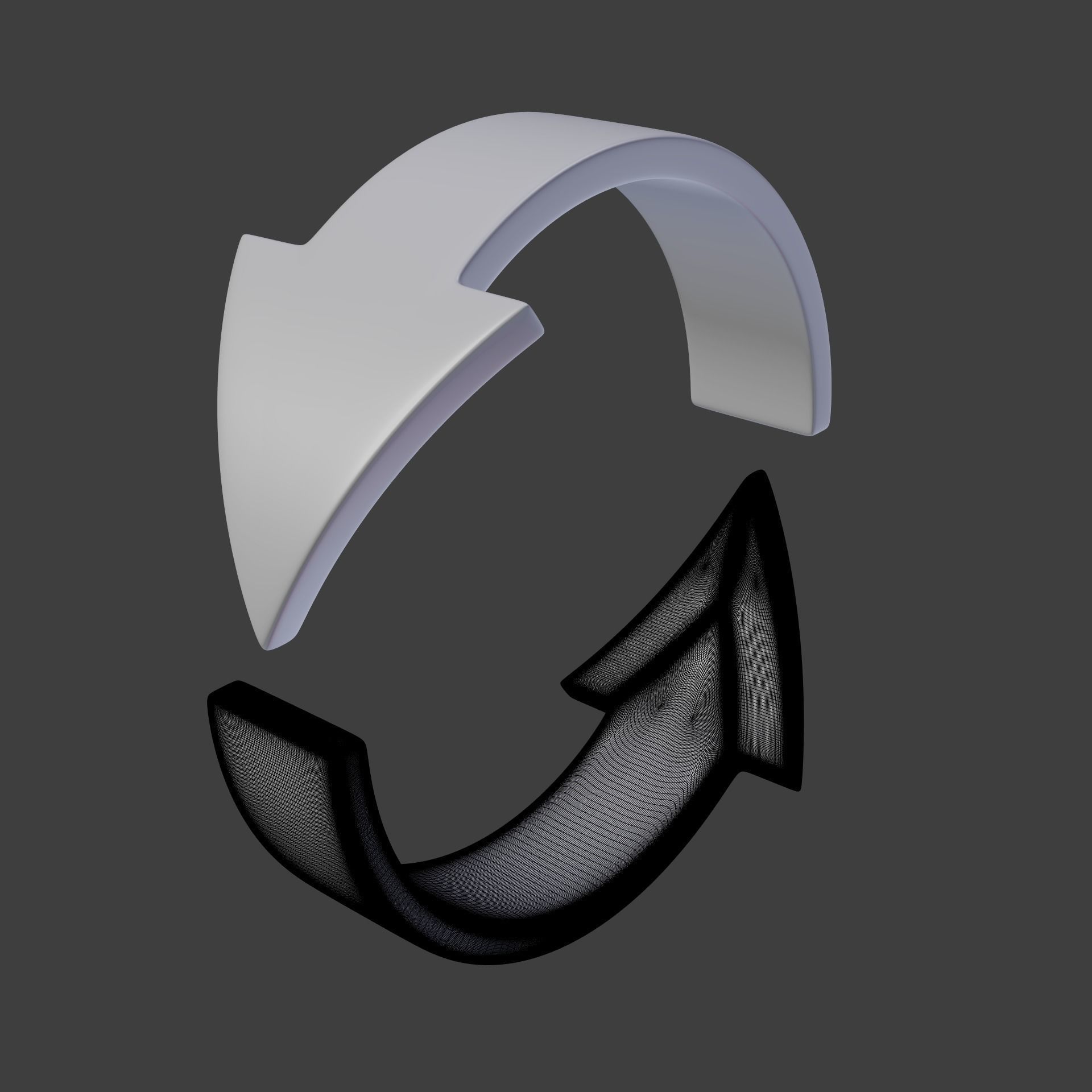 3D model Half loop arrow VR / AR / low-poly | CGTrader