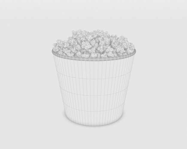 3D model Popcorn bowl VR / AR / low-poly MAX OBJ 3DS FBX C4D - CGTrader.com