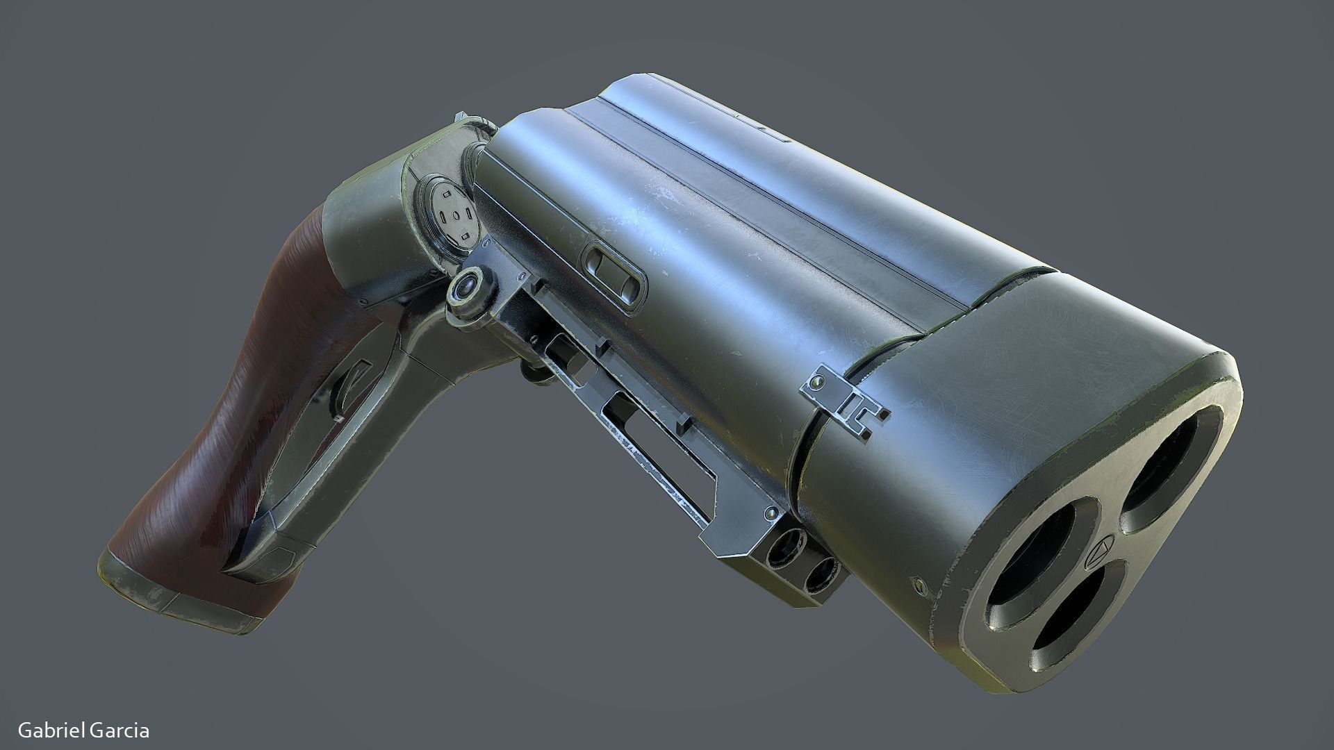 3D model Triple Barrel Pistol VR / AR / low-poly | CGTrader