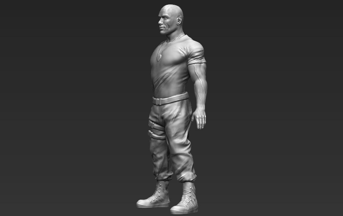 Dwayne The Rock Johnson Fast and Furious 3D printing ready 3D model 3D ...