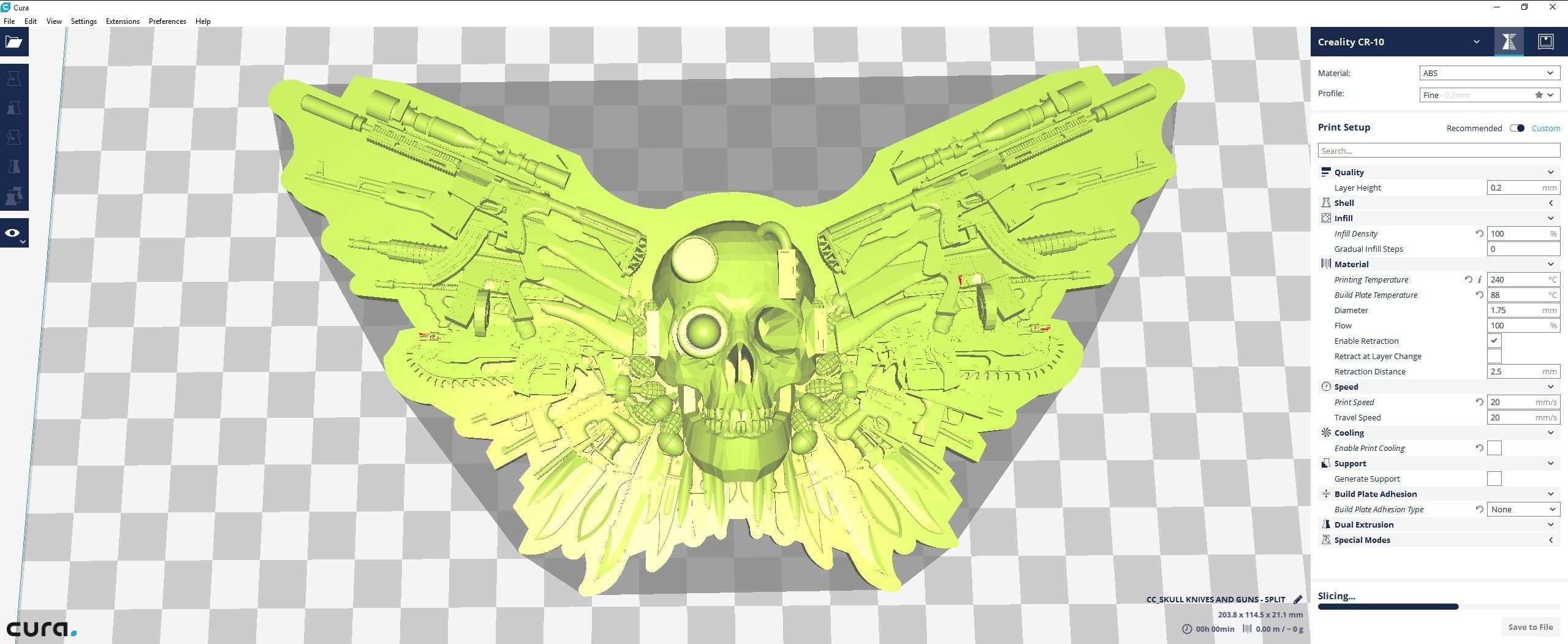 SKULL GUNS KNIVES 3D model 3D printable | CGTrader