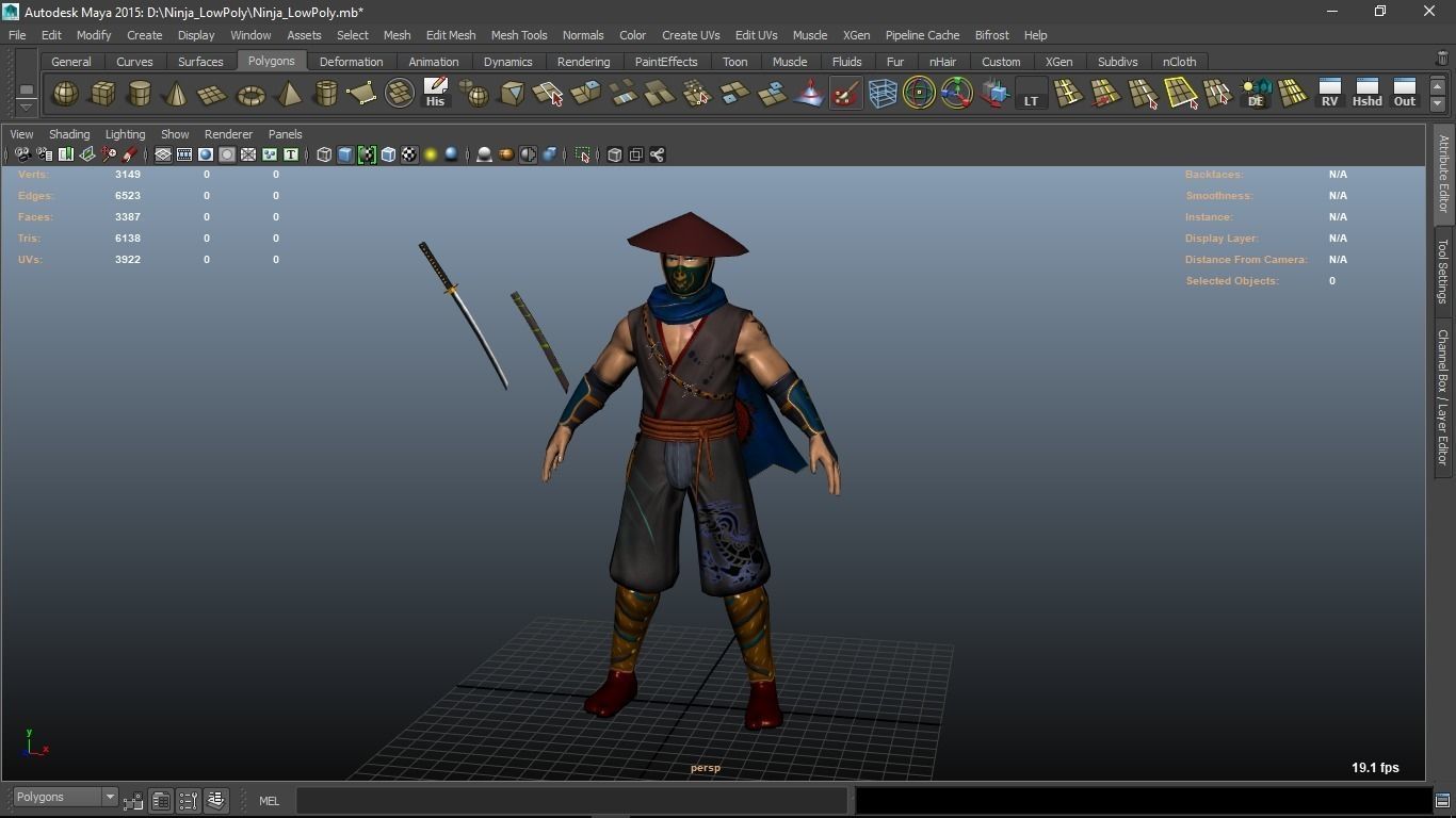 Low Poly Ninja Character free VR / AR / low-poly 3D model | CGTrader