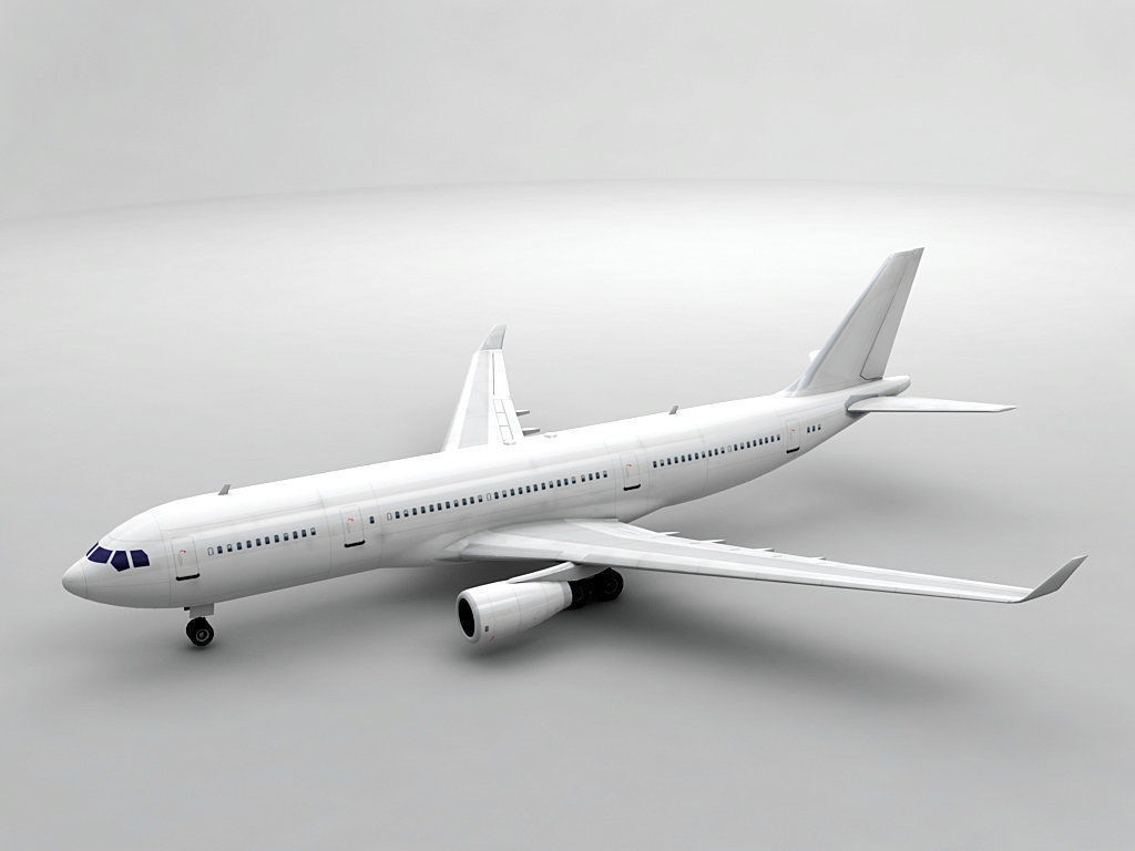 3D model Airbus A330-200 Airliner - Generic White VR / AR / low-poly ...