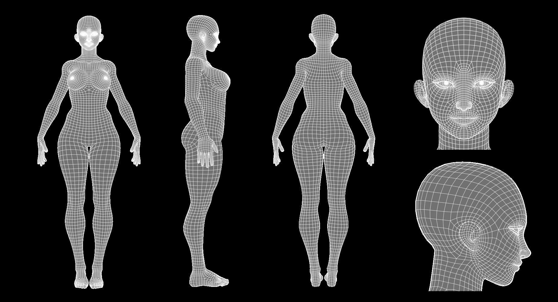 3D model Female Stylistic Base Body VR / AR / low-poly rigged | CGTrader