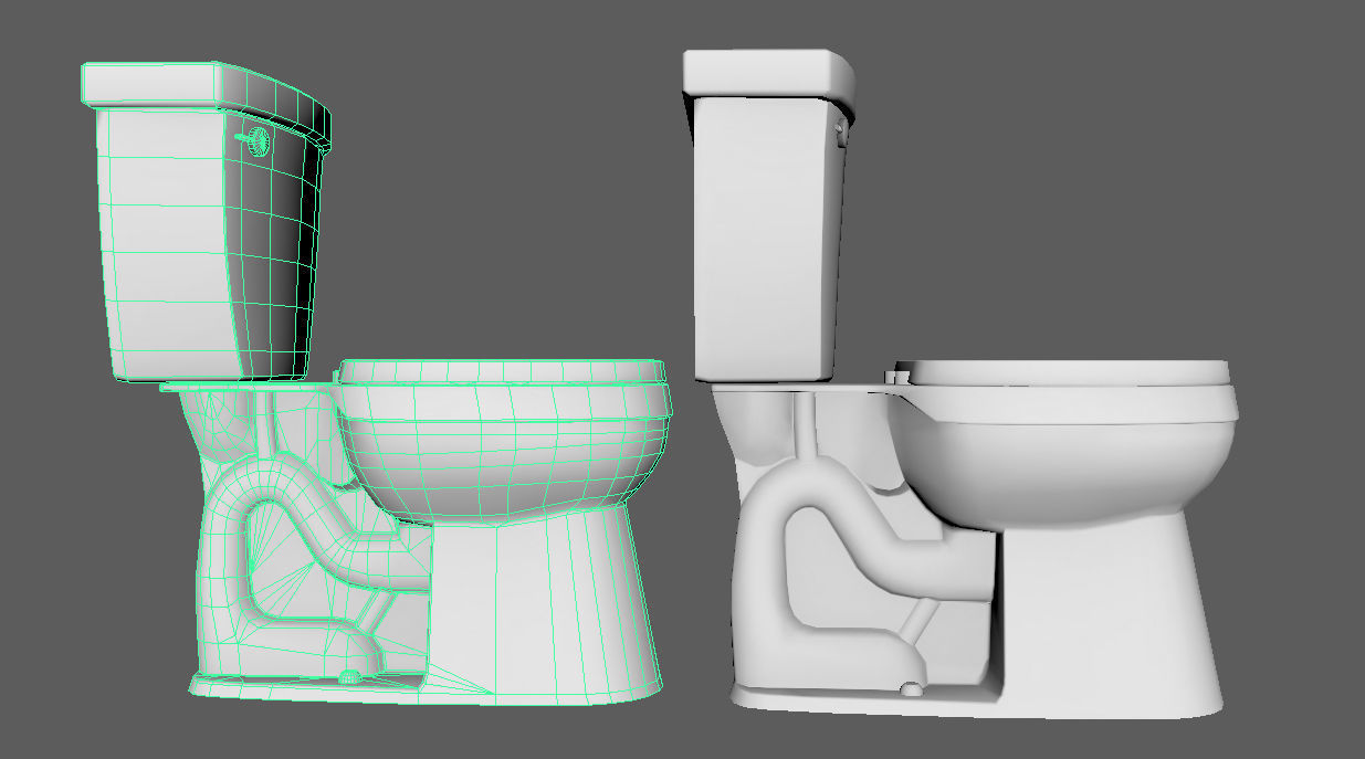 3D model Western fluted Toilet bathroom throne version 012 VR / AR ...