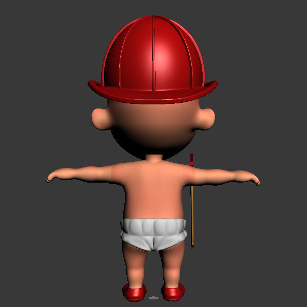 Baby Fireman Cartoon Rigged 3D model rigged | CGTrader