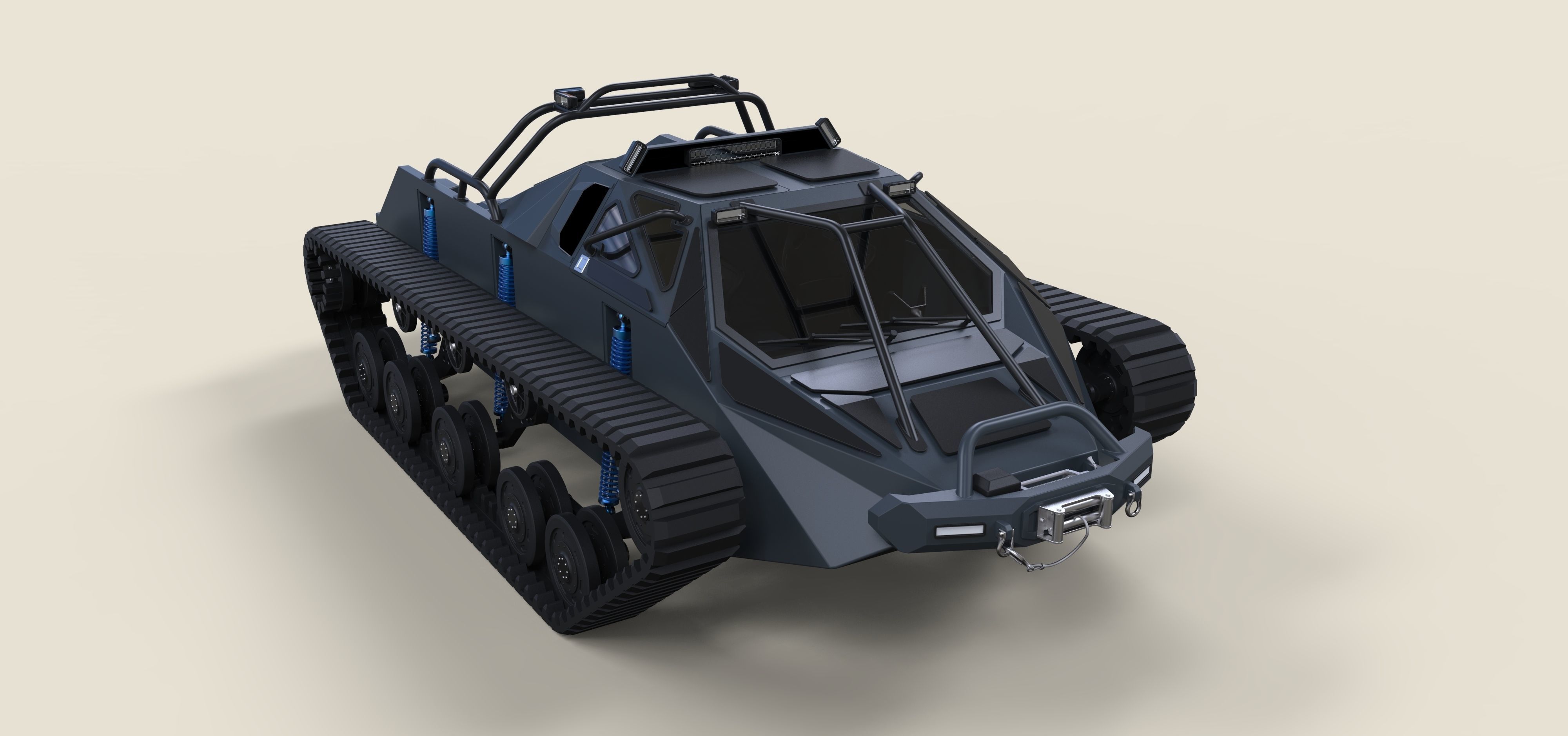 Pickup tracked vehicle 3D model | CGTrader