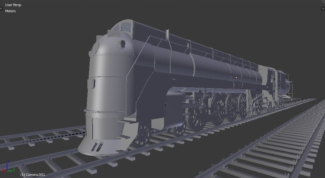 Streamlined Steam Locomotive and Tender - Vintage Train 3D model | CGTrader