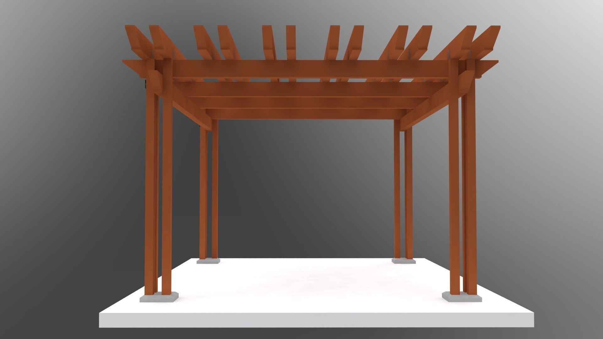 3D model Wood trellis free standing shade structure for landscape VR ...