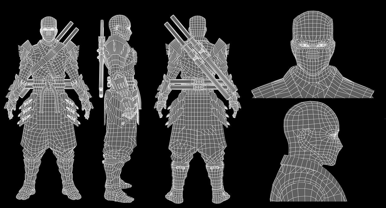 3D model Armored Male Ninja VR / AR / low-poly rigged | CGTrader