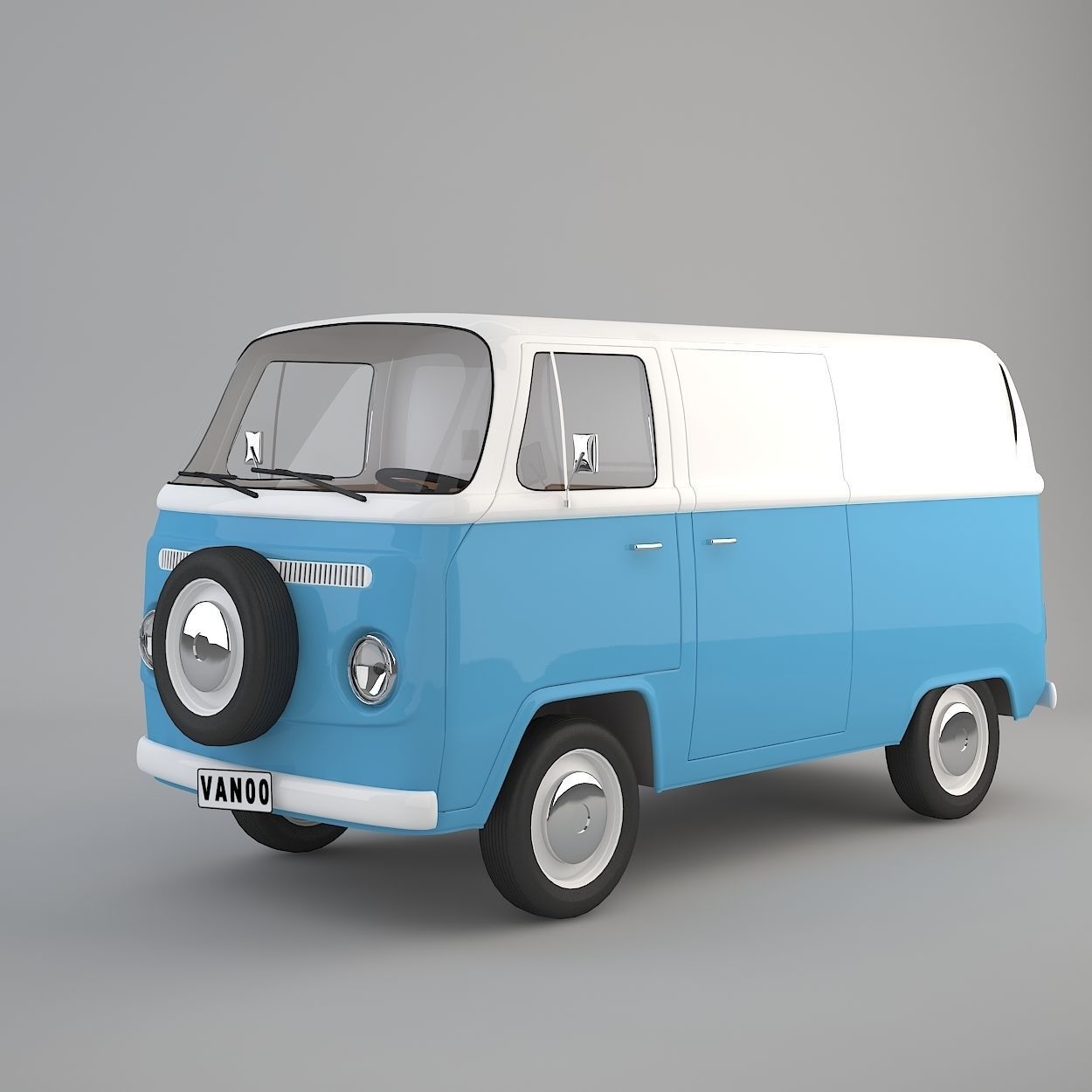 T2 Cartoon Van 3D model | CGTrader