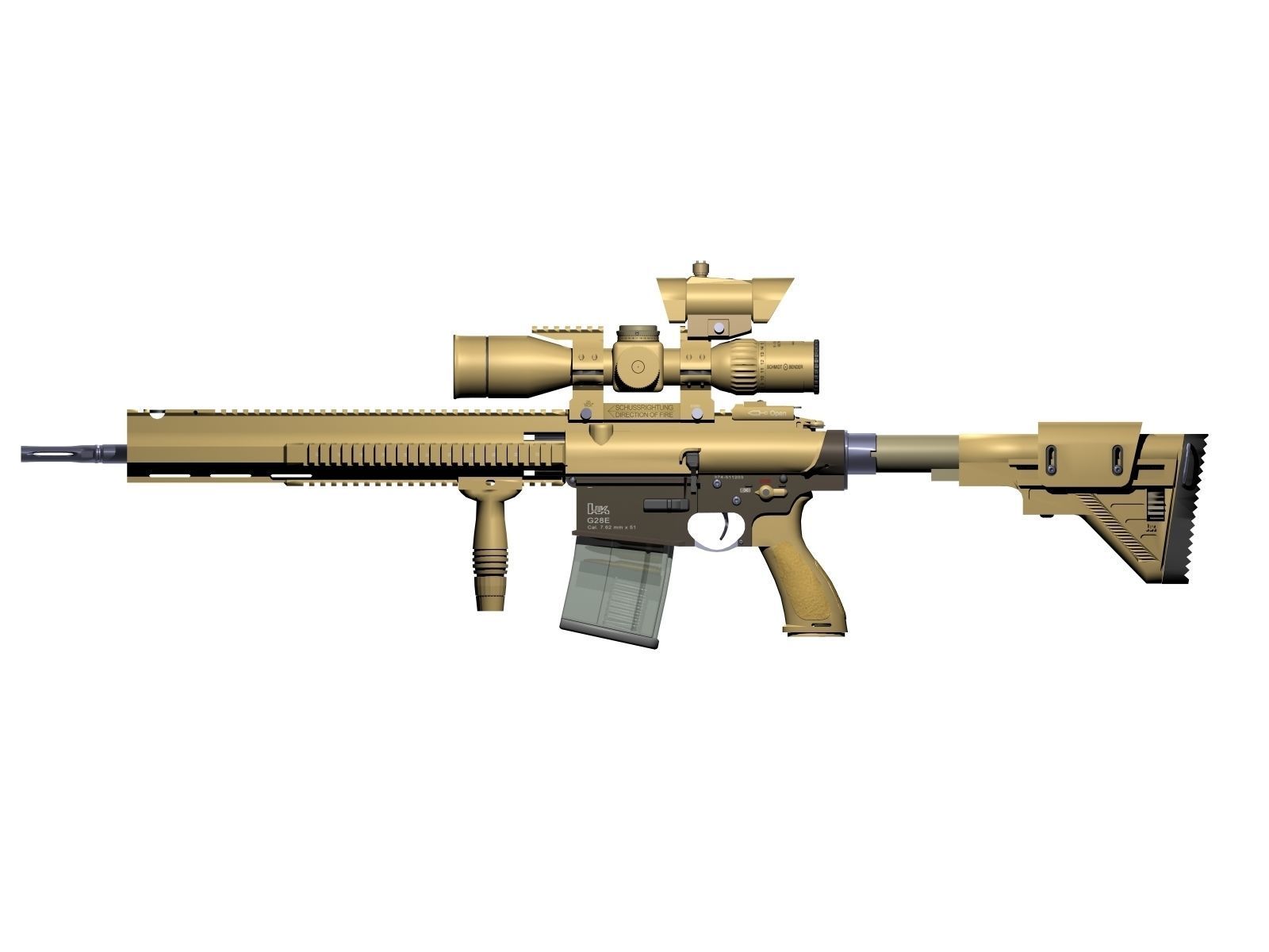 Heckler Koch G28 sniper rifle 3D model | CGTrader