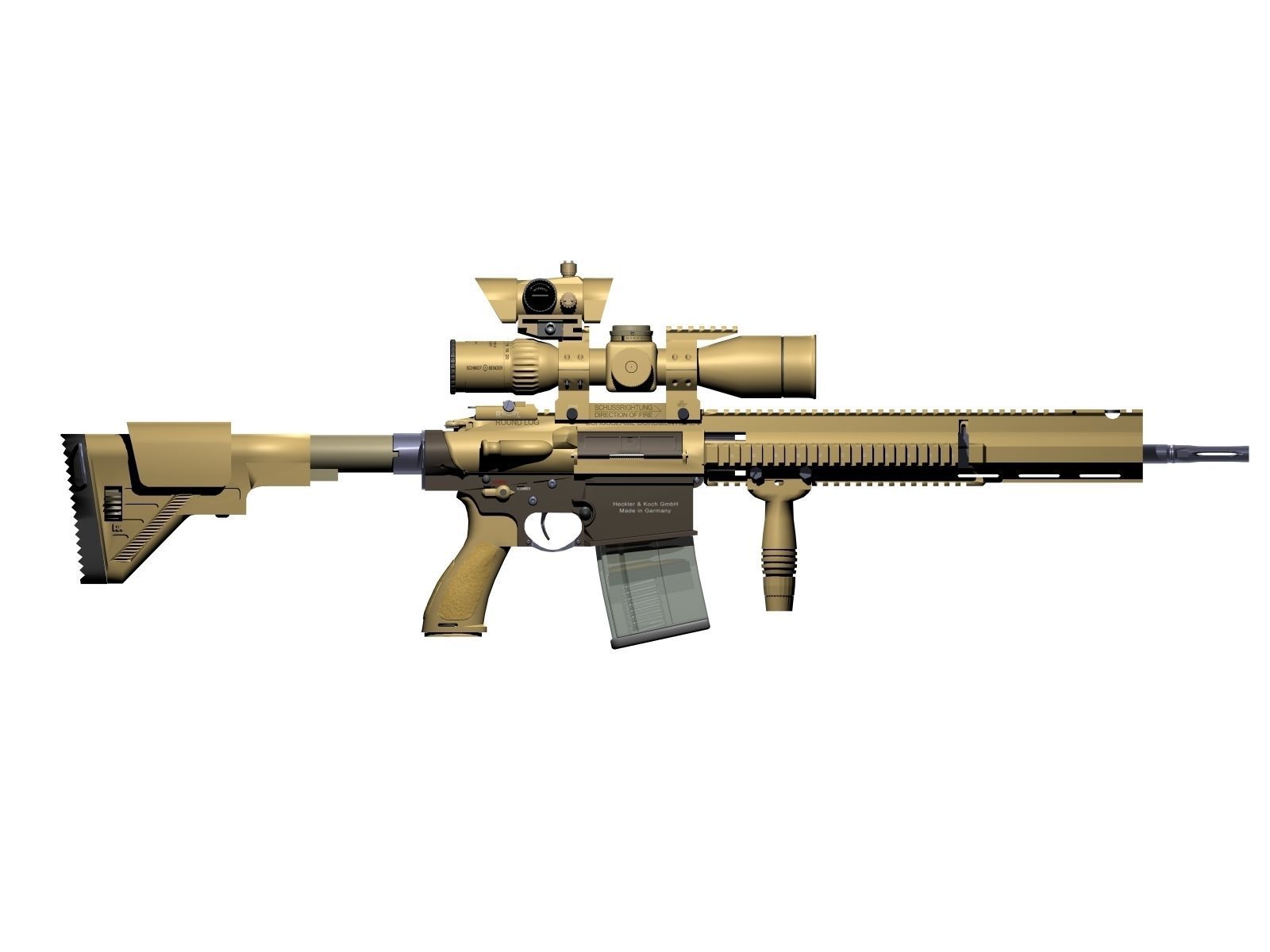 Heckler Koch G28 sniper rifle 3D model | CGTrader