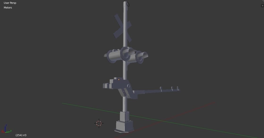 Level crossing - Railroad crossing with lights US Railway 3D model ...