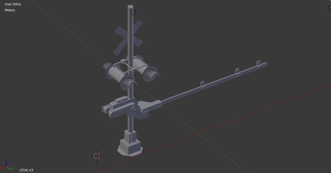 Level crossing - Railroad crossing with lights US Railway 3D model ...