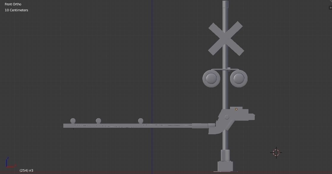 Level crossing - Railroad crossing with lights US Railway 3D model ...