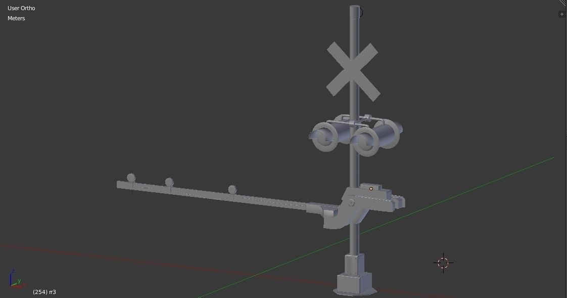 Level crossing - Railroad crossing with lights US Railway 3D model ...
