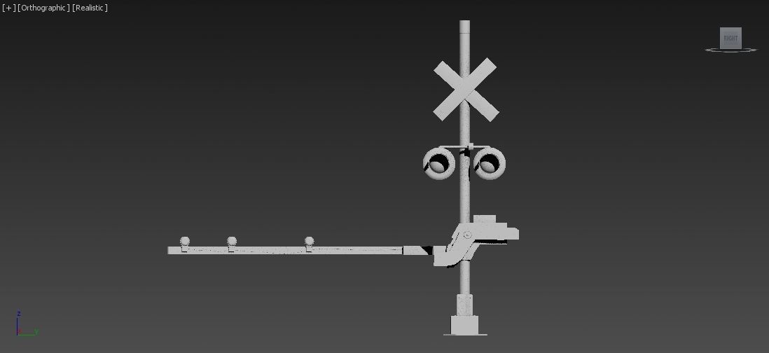 Level crossing - Railroad crossing with lights US Railway 3D model ...
