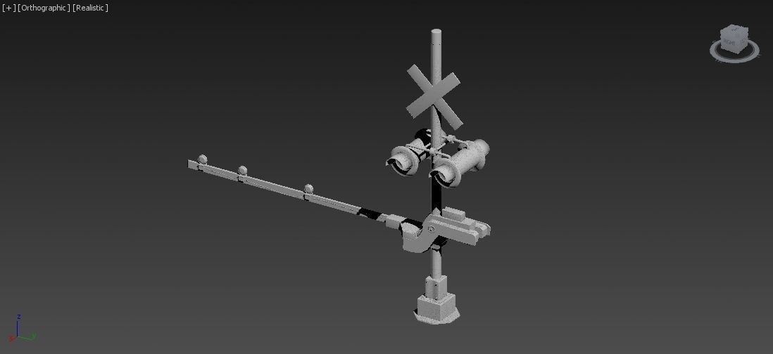 Level crossing - Railroad crossing with lights US Railway 3D model ...