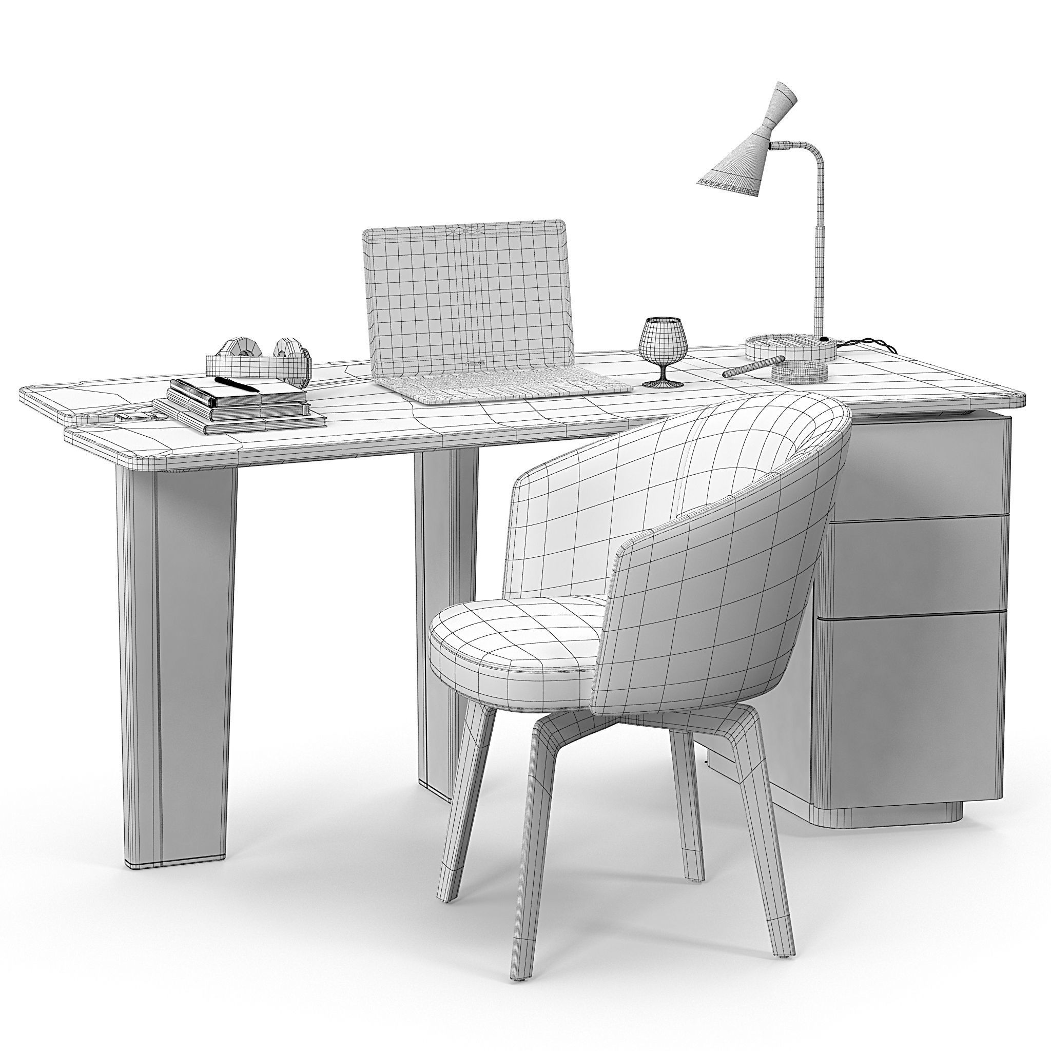 Minotti Jacob desk set 3D model | CGTrader