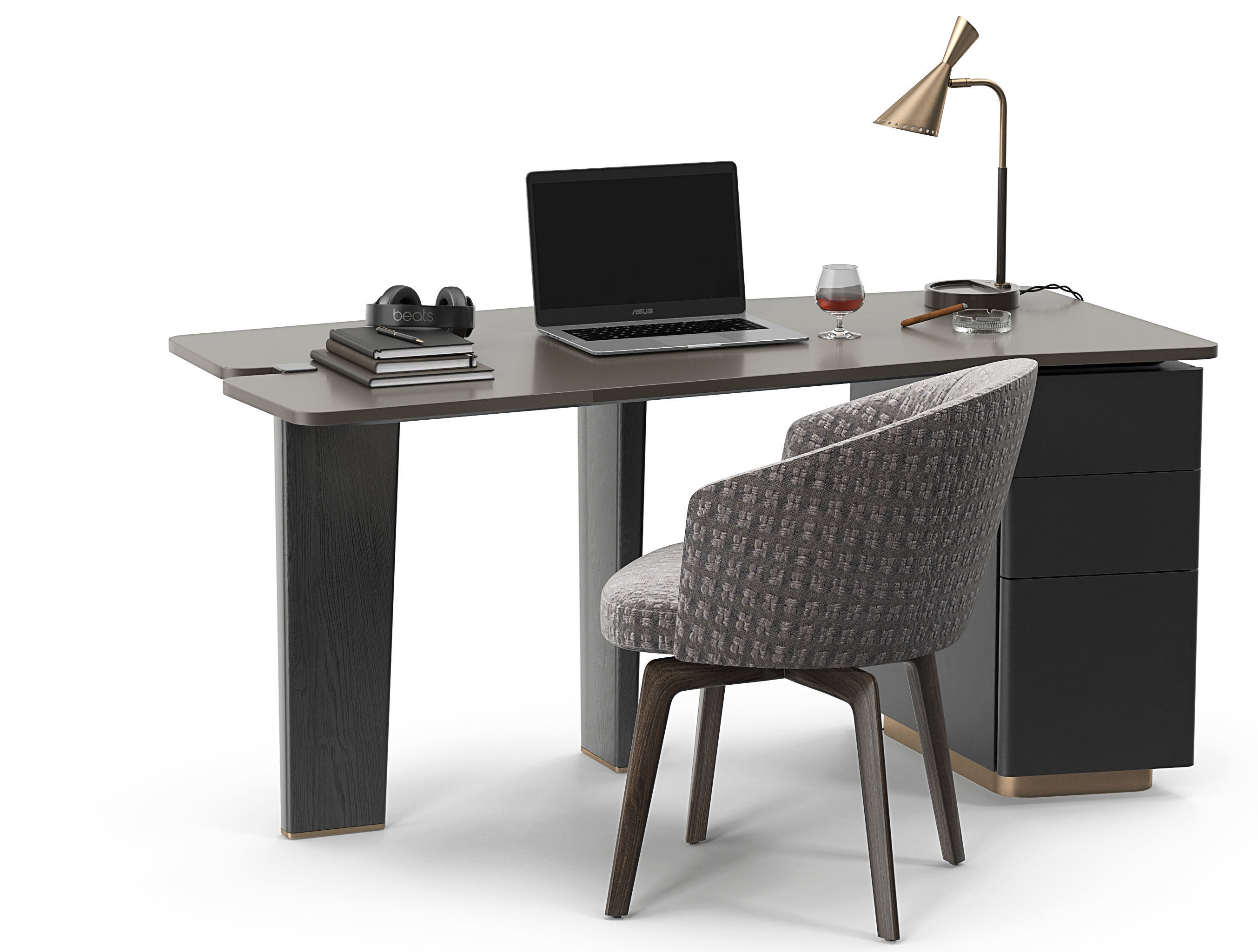Minotti Jacob desk set 3D model | CGTrader