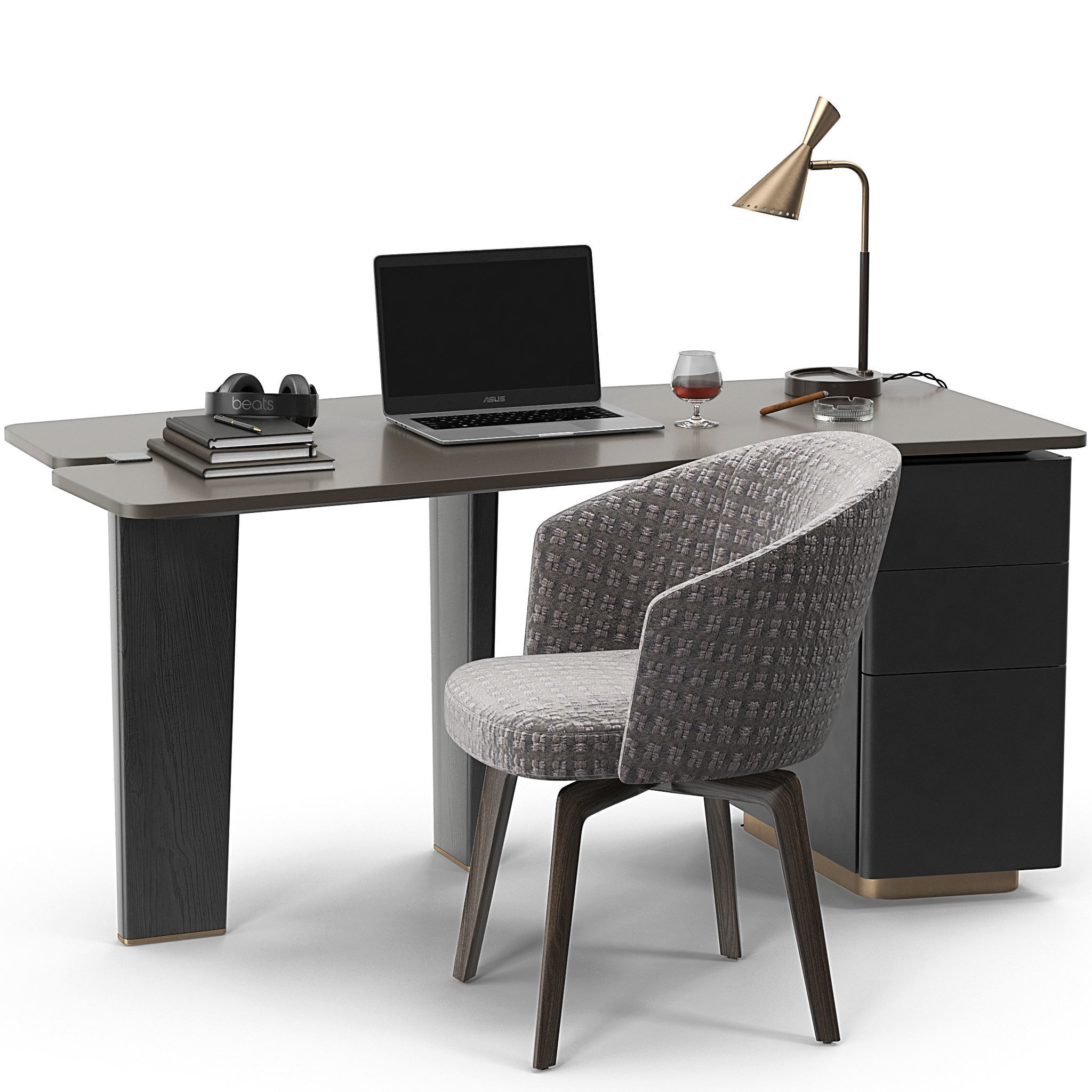 Minotti Jacob desk set 3D model | CGTrader