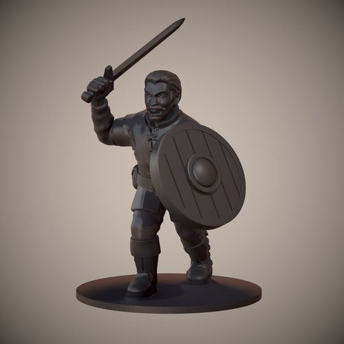 Human Swordsman Miniature 01 3D model 3D printable | CGTrader