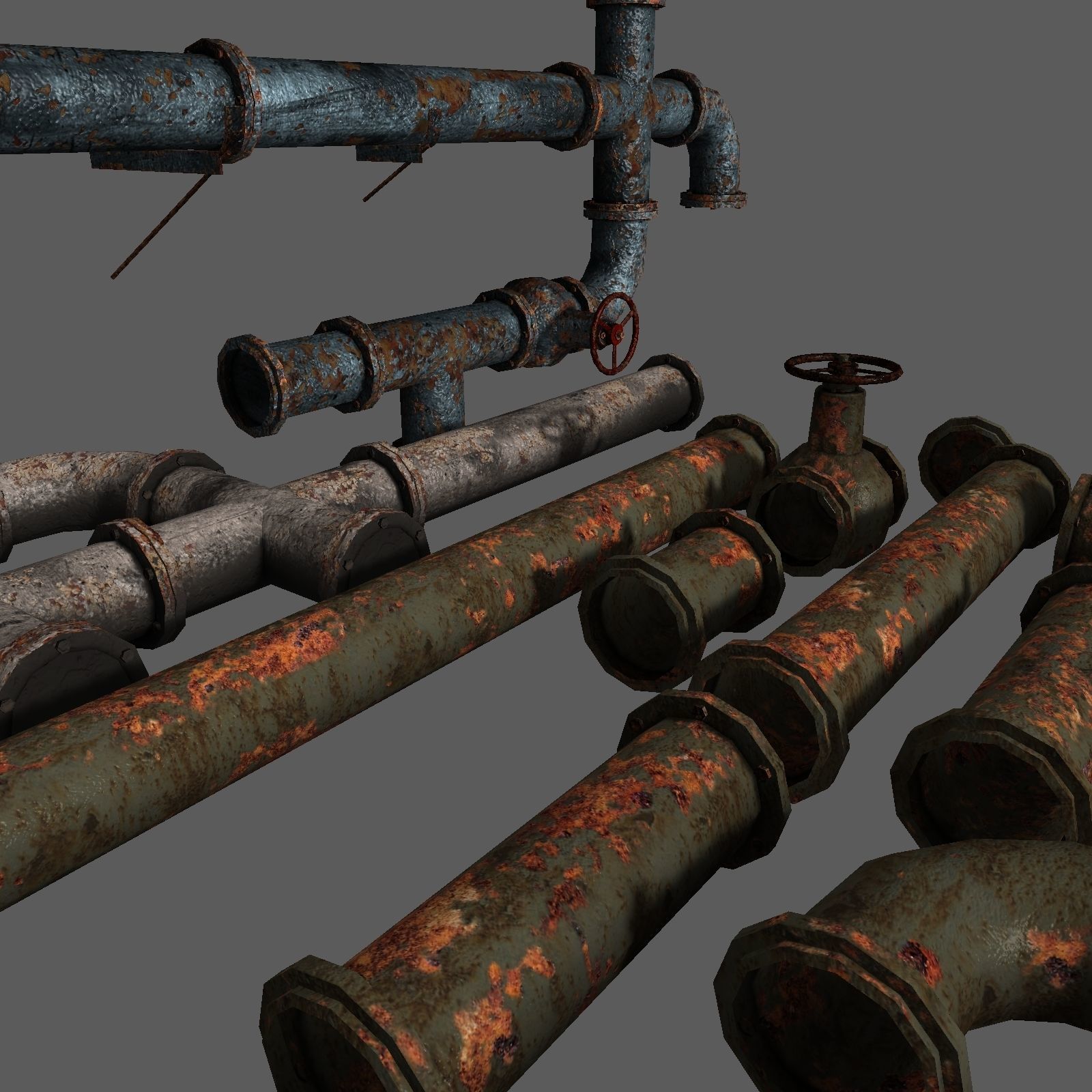 Metal Pipes Set 2 free VR / AR / low-poly 3D model | CGTrader
