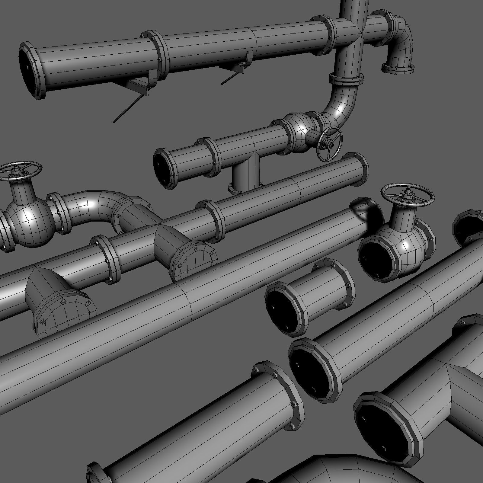 Metal Pipes Set 2 free VR / AR / low-poly 3D model | CGTrader