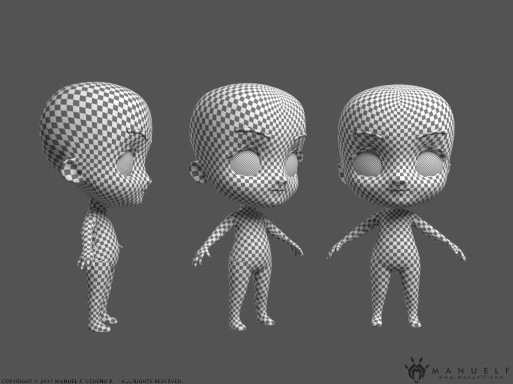 Cute Chibi Character 3D model | CGTrader