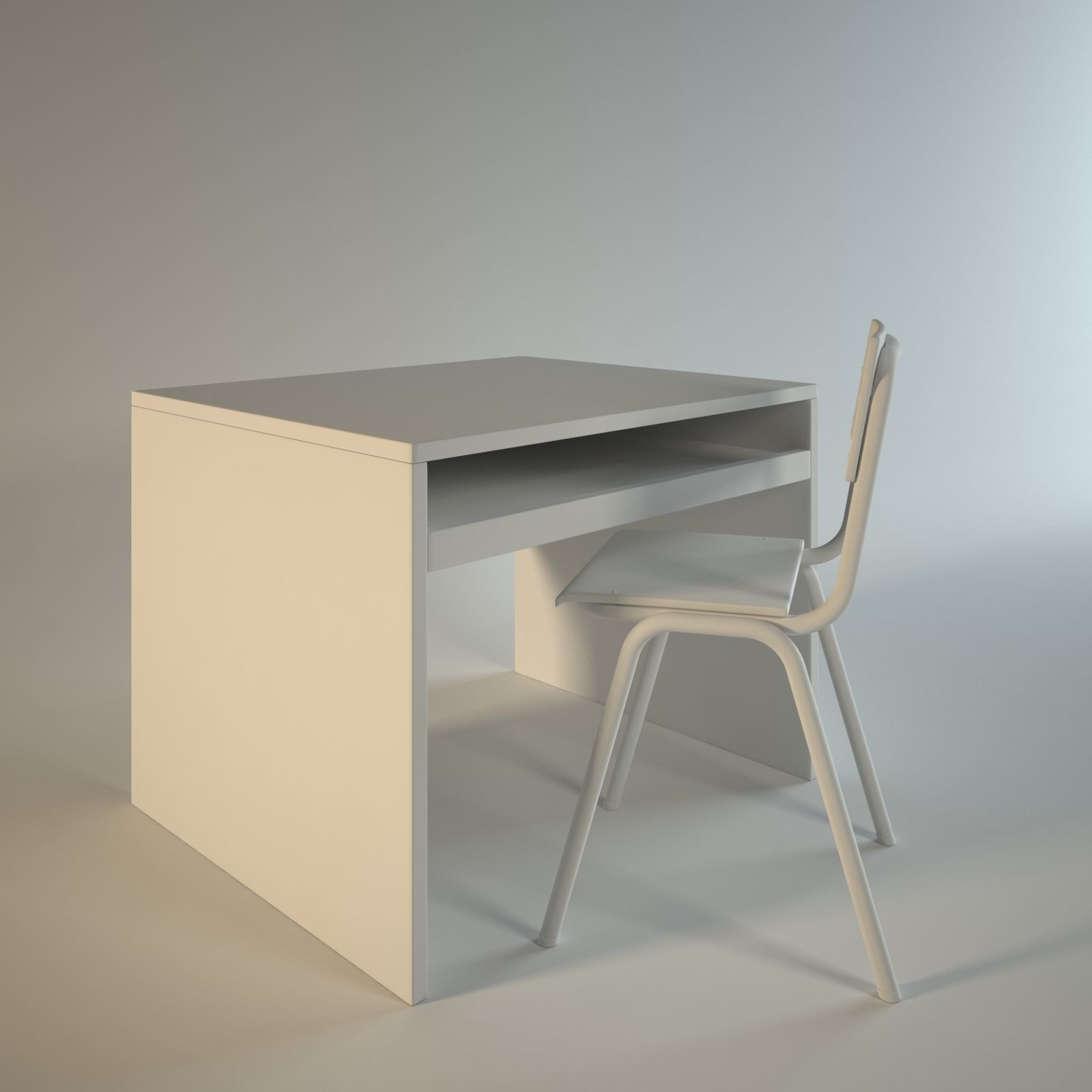 Classroom Table Chair 3D model | CGTrader