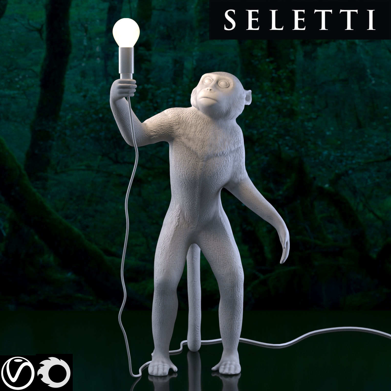 SELETTI The Monkey Lamp Standing 3D model | CGTrader