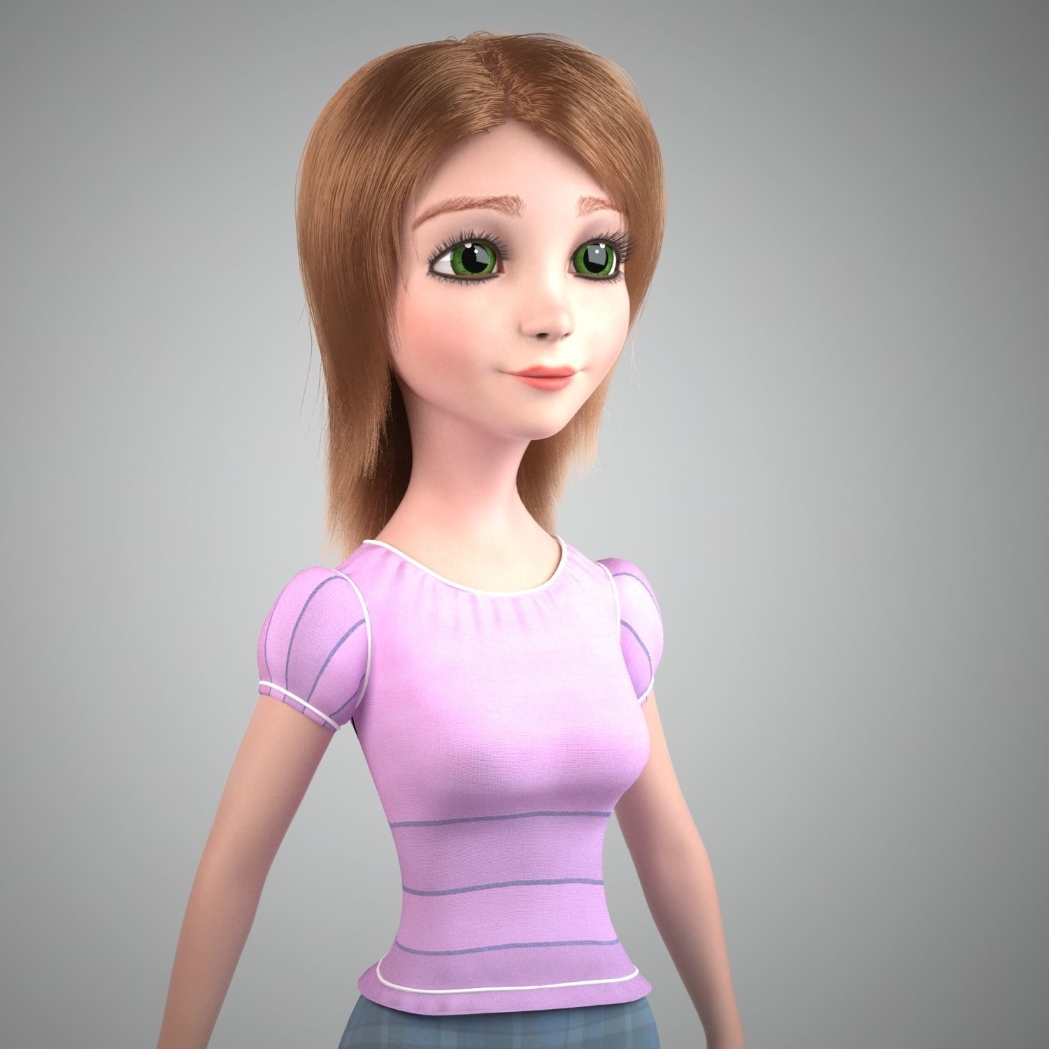 Jessica Cartoon Girl Rigged 3D model rigged | CGTrader