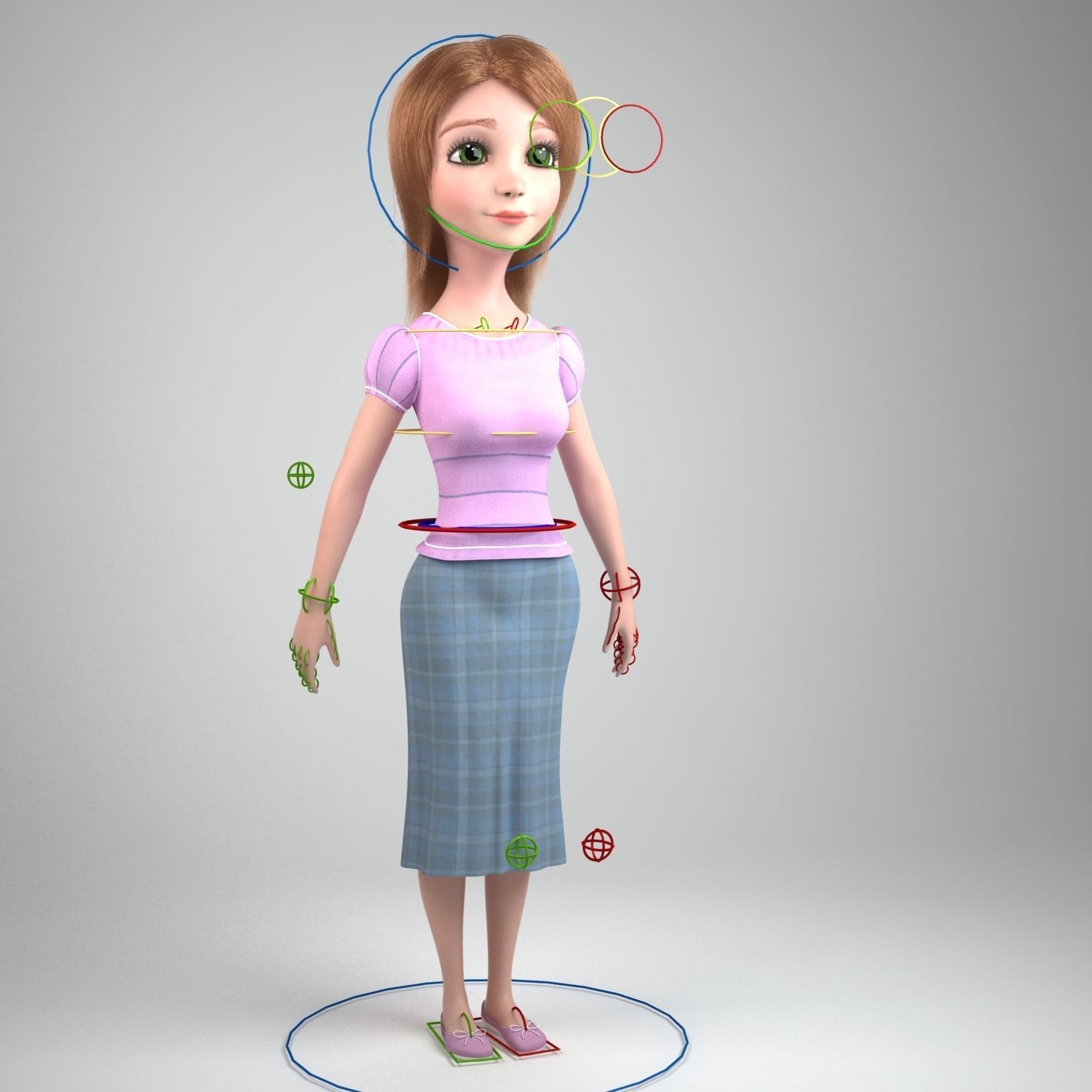 Jessica Cartoon Girl Rigged 3D model rigged | CGTrader