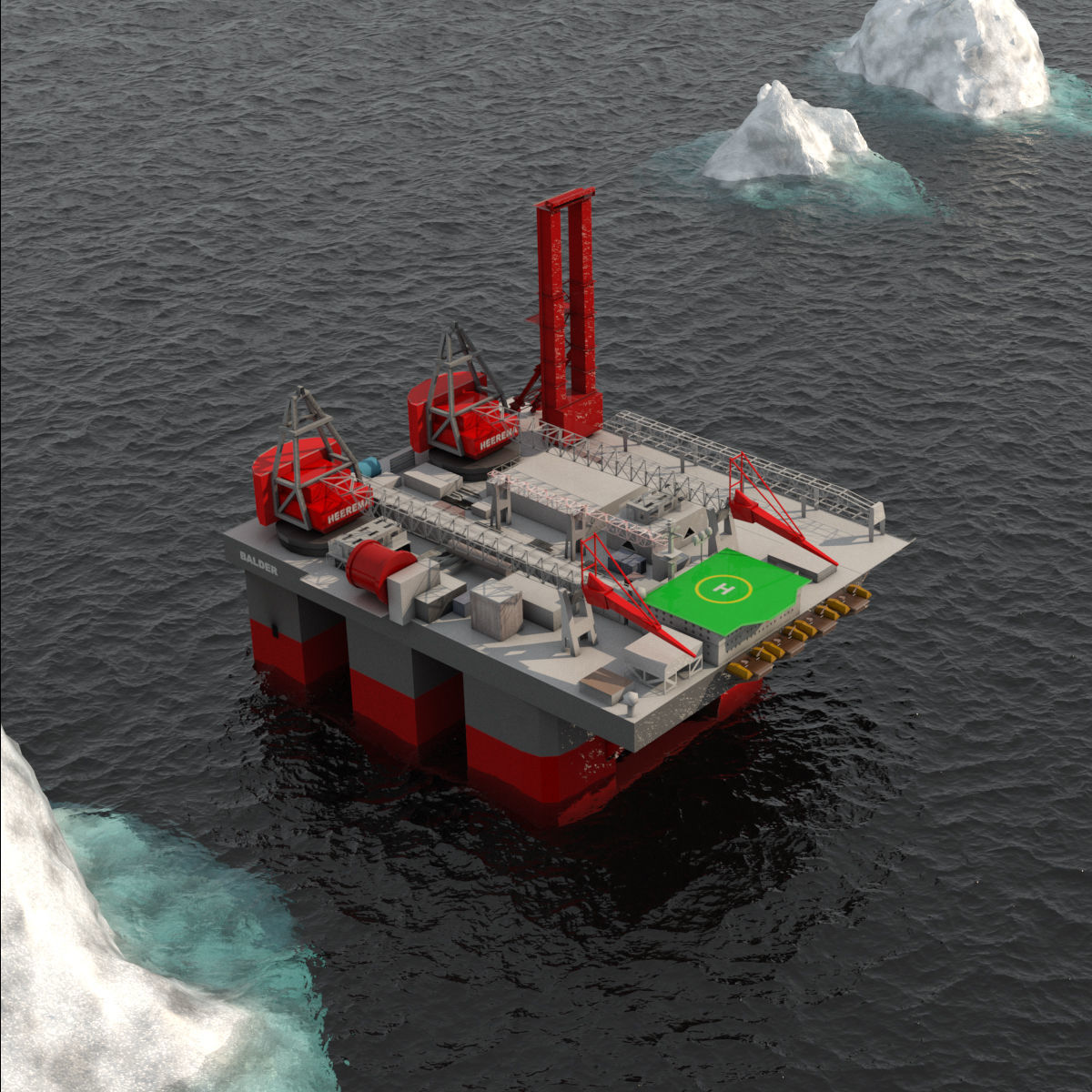 3D model Balder Offshore Oil drilling Rig VR / AR / low-poly | CGTrader